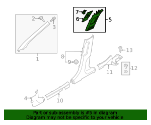 Genuine Lower Center Pillar Trim for 2018-2023 Hyundai Kona | Part ...