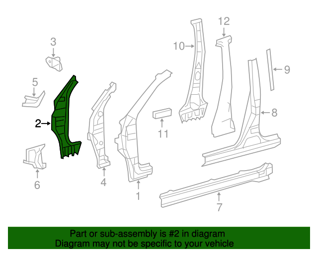 Toyota Inner Hinge Pillar Part# 610240r011 | Toyota Of Colorado Springs ...