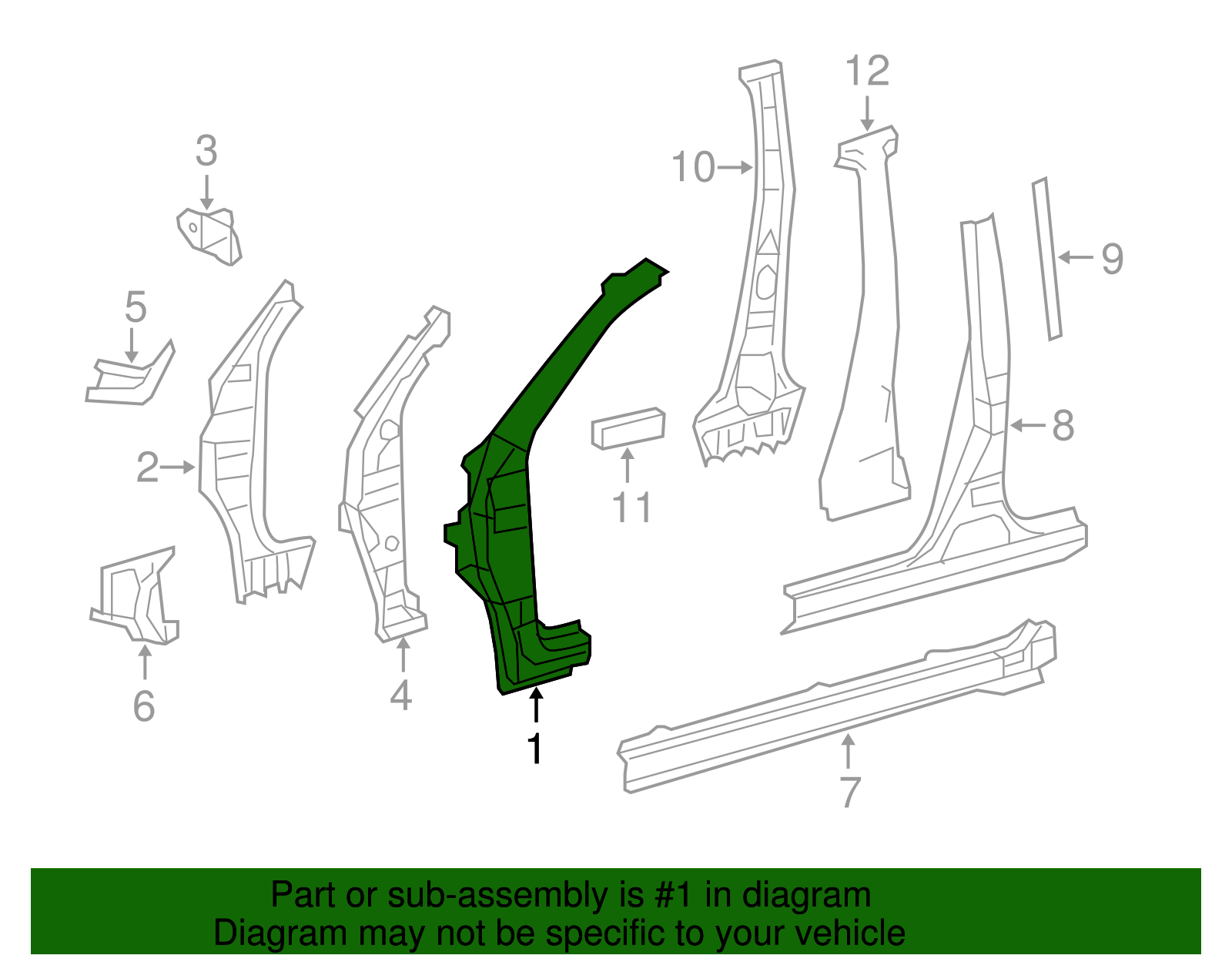 2006-2012 Toyota RAV4 Hinge Pillar 61132-0R010 | Toyota Parts Center