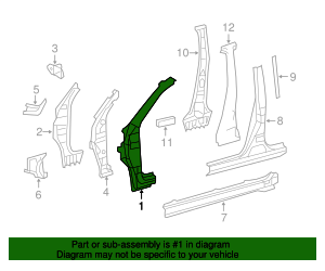2006-2012 Toyota RAV4 Hinge Pillar 61132-0R010 | Toyota Parts Center