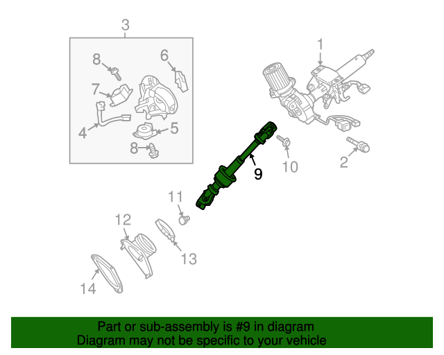 45220-0T010 - Steering Shaft 2009-2015 Toyota Venza | AutoNationParts.com
