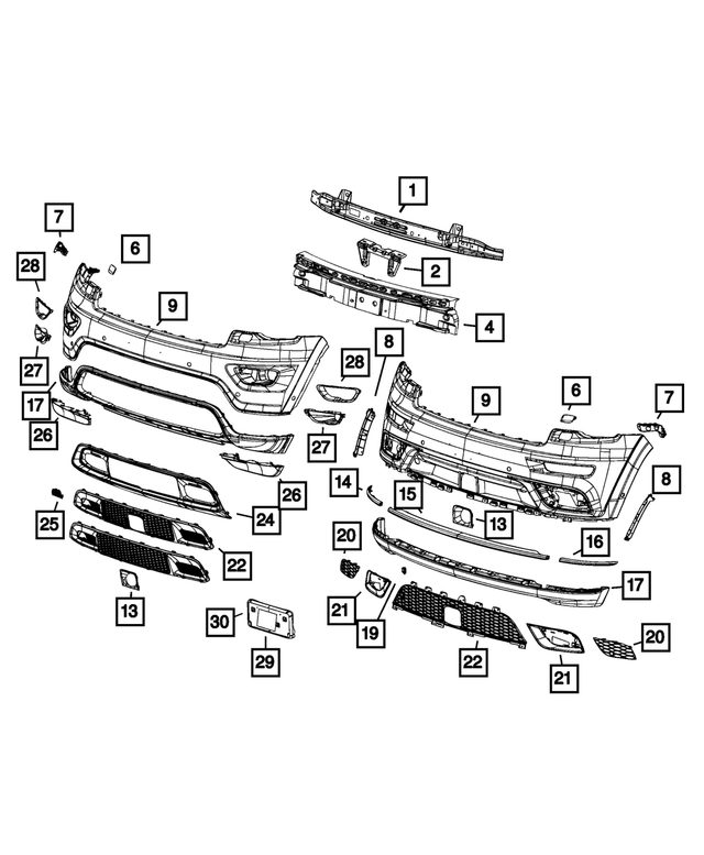 2017-2022 Jeep Front Upper Fascia 68334991AA | Mopar eStore