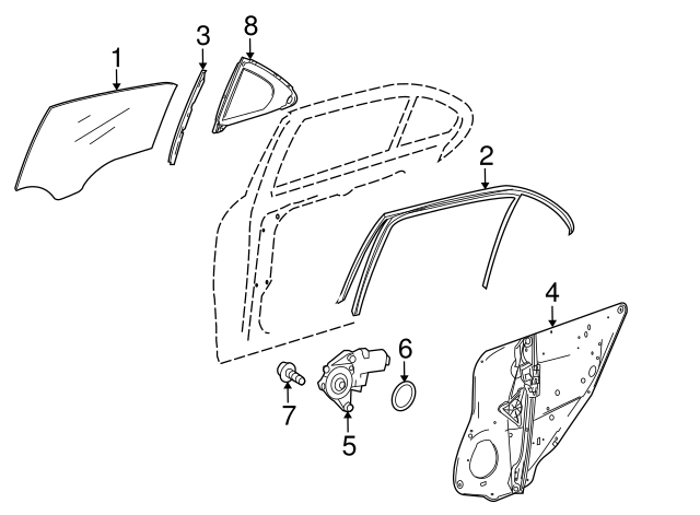 2010-2016 Mercedes-Benz Vent Window Assembly 212-730-40-00-65 ...