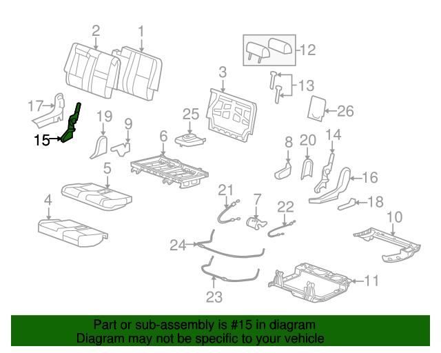 25816391 GM Rear Driver Side Seat Back Latch | GM Parts Store