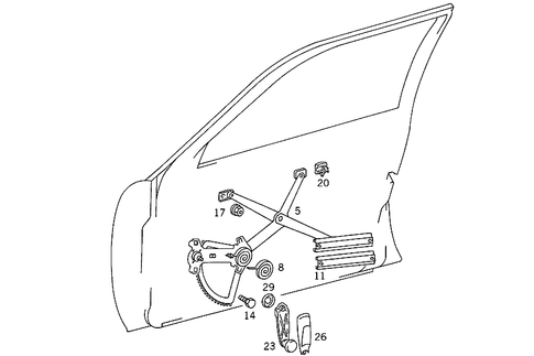 Window Regulator for 1991 Mercedes-Benz 300TE | Mercedes-Benz Parts