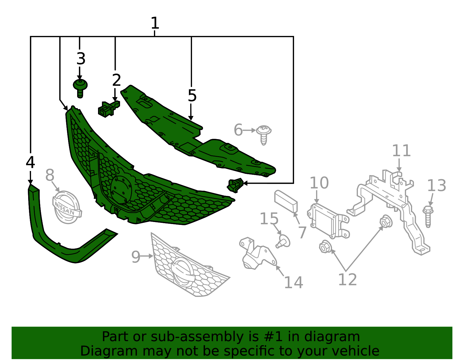 2019 Nissan Grille Assembly 62310-6MG0B | Sullivan Brothers Nissan