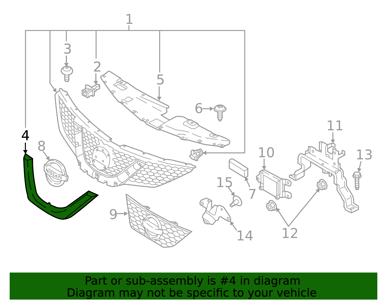 2017-2019 Nissan Rogue Sport Finish Molding 62382-6MA0A | Ziegler ...