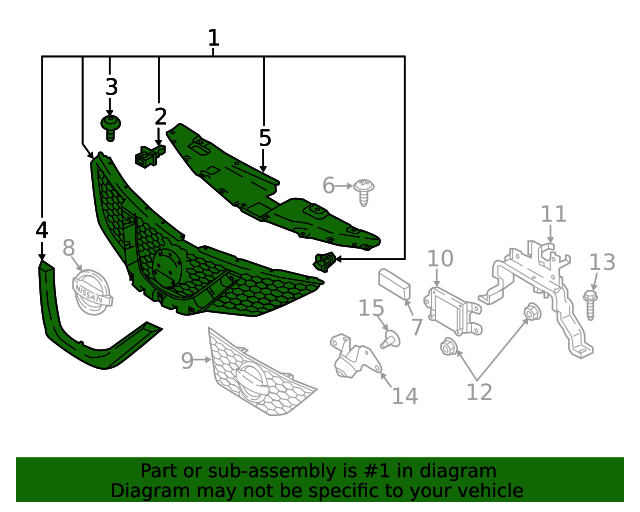 2019 Nissan Rogue Sport Grille Assembly 62310-6MG5B | Nissan Parts Plus