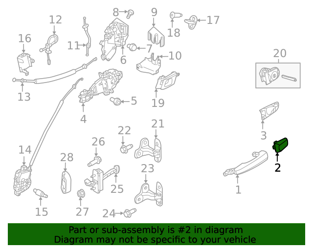 2012-2023 Land Rover Exterior Door Handle Cover LR156944 | OEM Parts Online