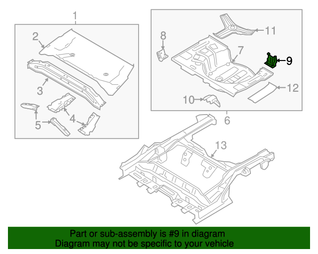 2013-2017 Hyundai Elantra GT Reinforcement 65651-A5000 | Hyundai ...