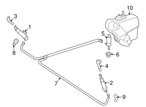 171-860-03-47 - Headlight Washer Nozzle 2005-2011 Mercedes-Benz ...