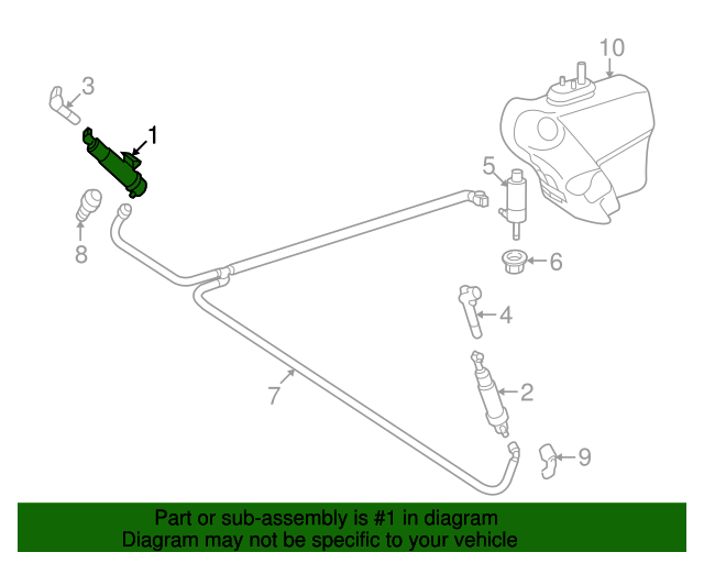 171-860-10-47 - Washer Nozzle 2005-2011 Mercedes-Benz | Mercedes-Benz ...