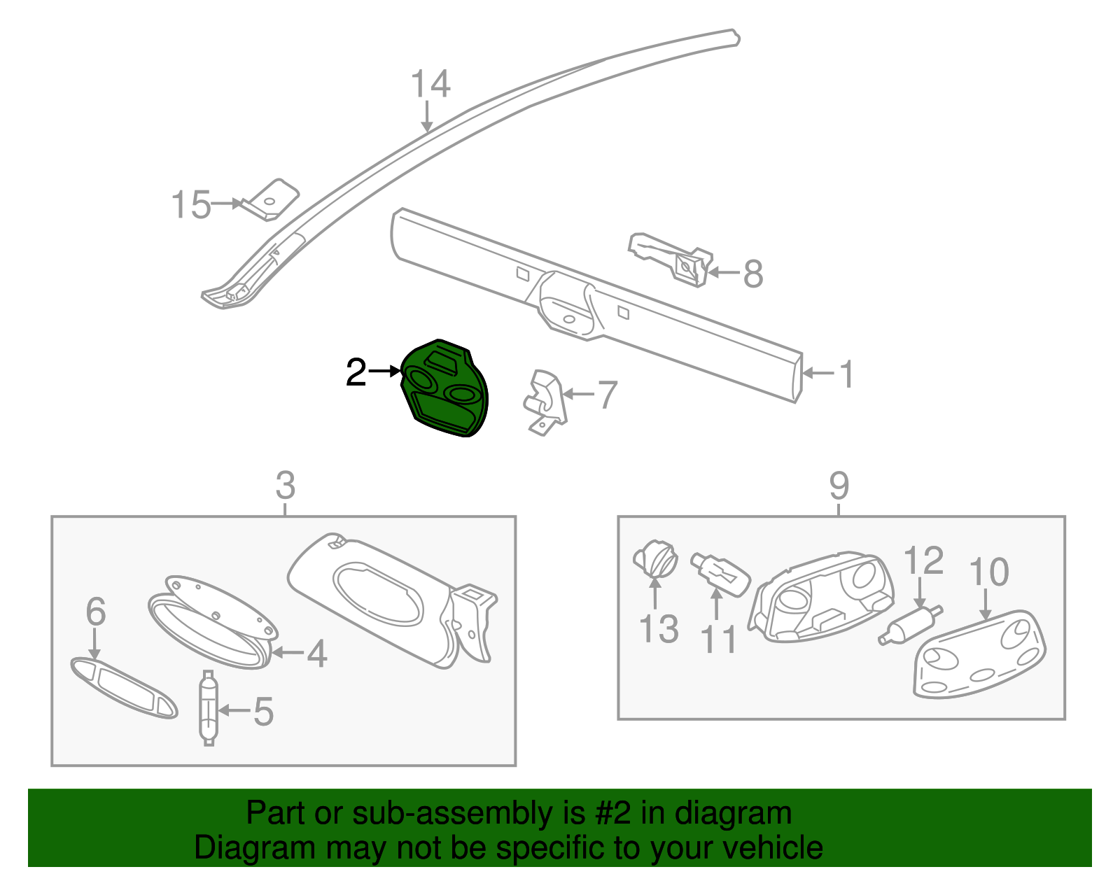 2007-2012 Porsche 911 Latch Cover 996-555-557-07-5V7 | Sunset Porsche Parts