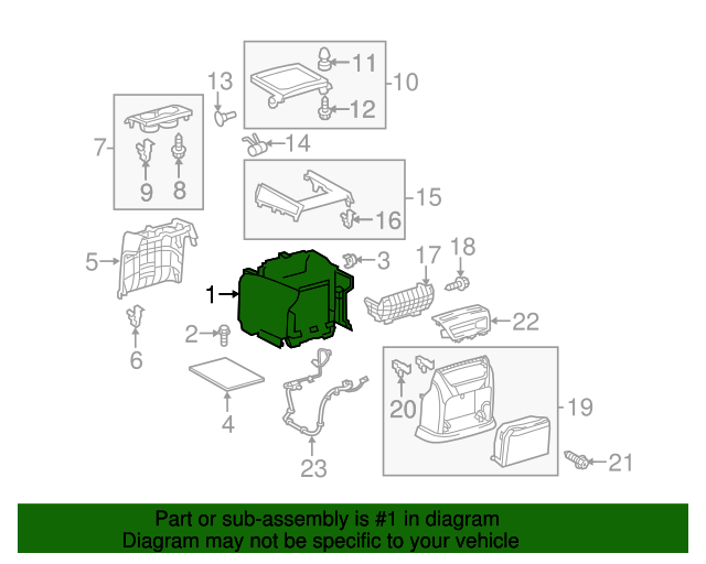 58801-08011-E0 - Box Sub Assembly Consol - 2011-2014 Toyota Sienna ...