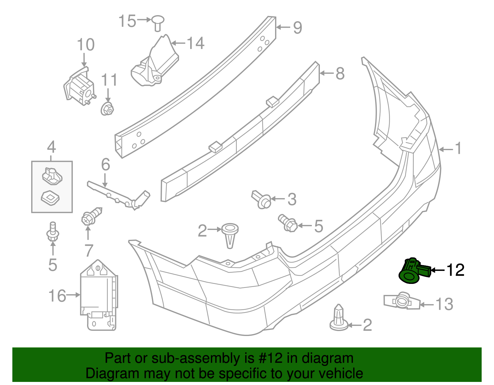 28438-3SH0B - High-Quality Park Sensor for 2015-2018 Nissan ...