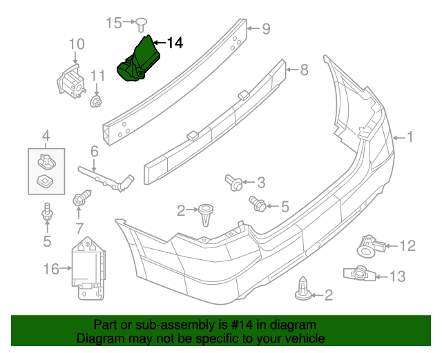 85093-3TA0A - Reinforced Bracket 2013-2014 Nissan Altima | Nissan Parts ...