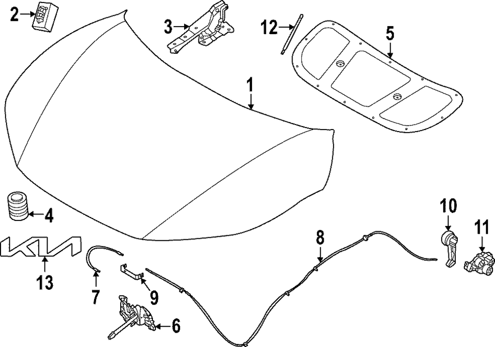 86450-CV000 - Hood Bumper 2022-2024 Kia EV6 | Kia.Parts Store