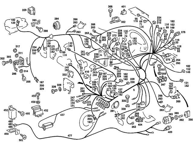 126-543-28-26 - Wiring Harness 1960-1993 Mercedes-Benz | Mercedes-Benz ...