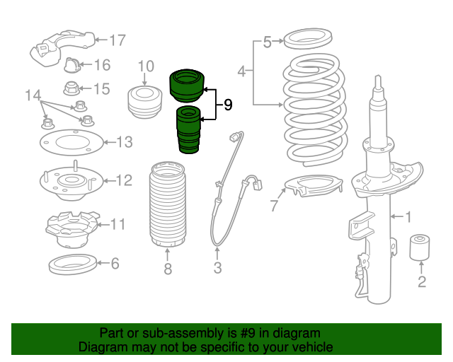 Genuine OEM Strut Bumper Part# LR024486 Fits 2012-2019 Land Rover Range ...