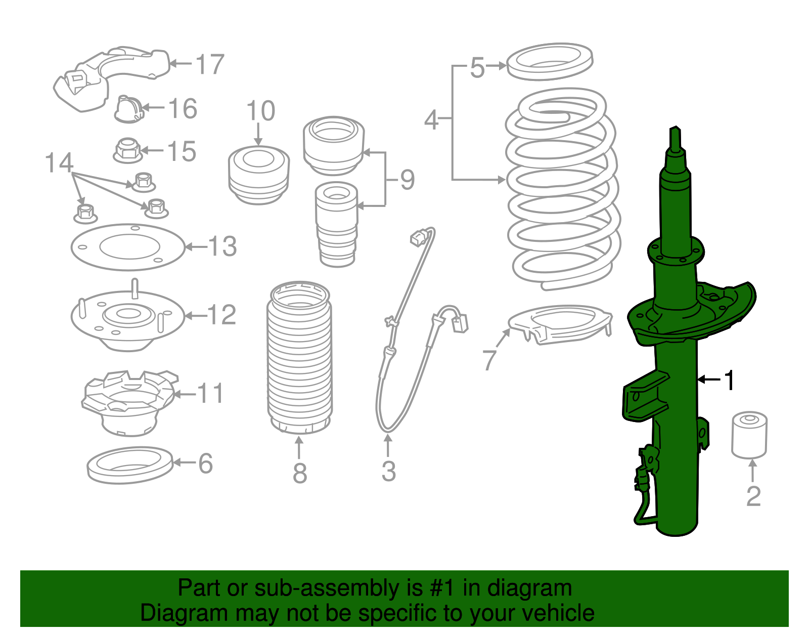 2012-2017 Land Rover Range Rover Evoque Suspension Shock Absorber ...