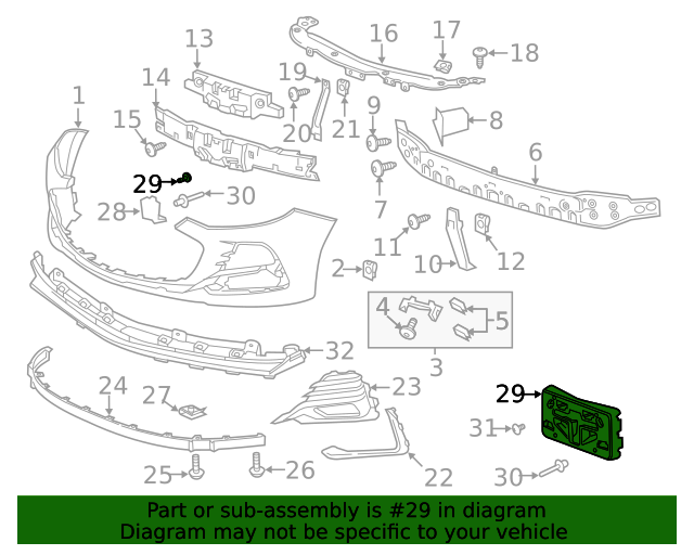 2019 Chevrolet Cruze Front License Plate Bracket 42679722 | OEM Parts ...