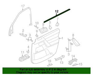 EJT500020 - Door Window Belt Weatherstrip 2008-2015 Land Rover LR2 ...