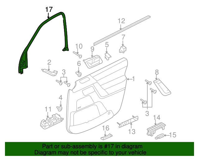 LR039858 - Window Molding - 2008-2015 Land Rover LR2 | Land Rover Lake ...