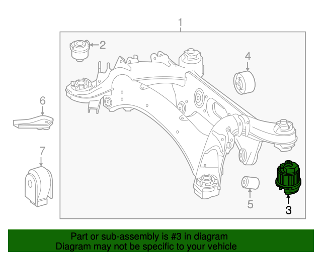 293-351-01-00 - Suspension Crossmember Insulator 2015-2023 Mercedes ...