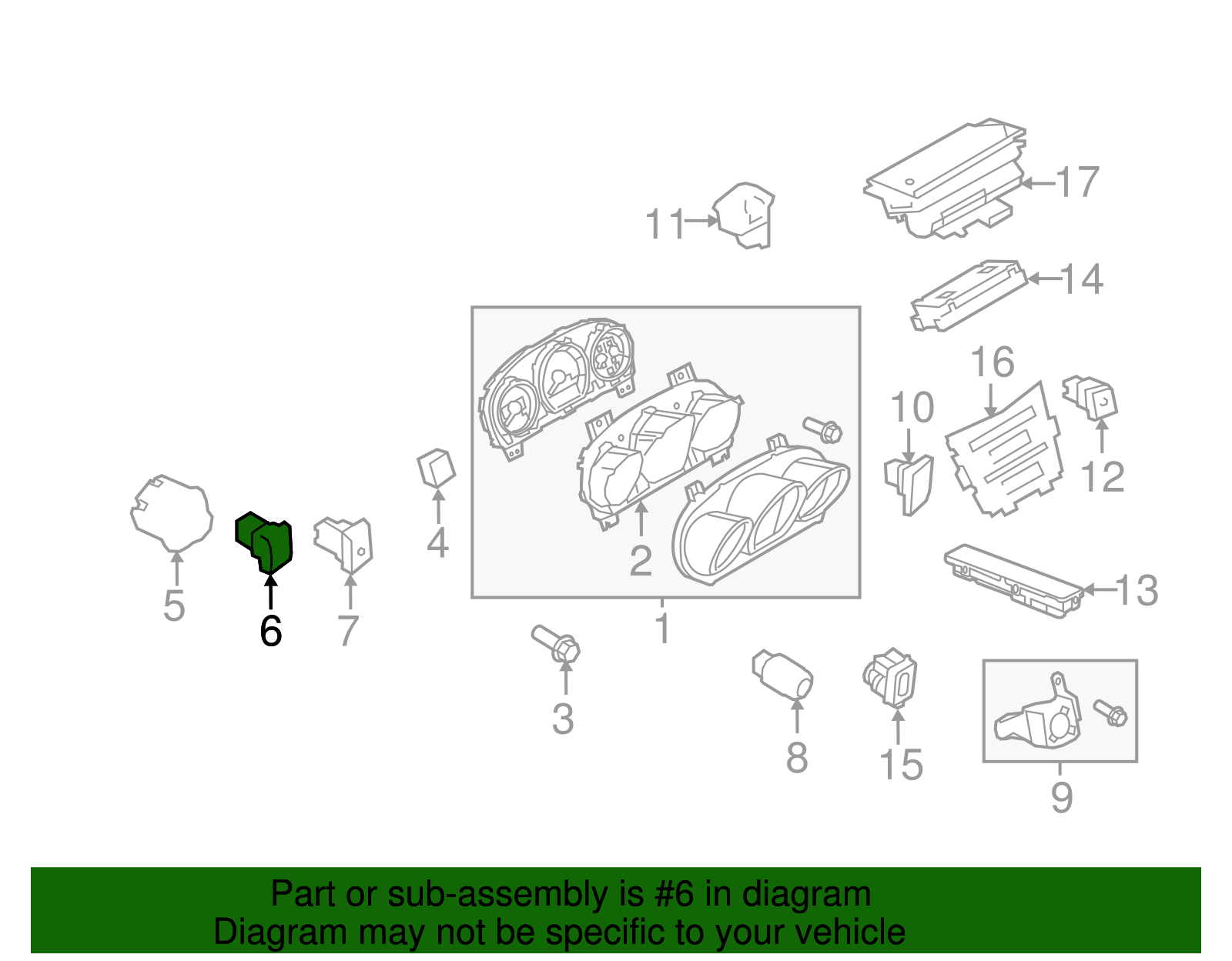 DE9Z-11691-AA - Instrument Light Rheostat 2013-2019 Lincoln MKT | Big 3 ...