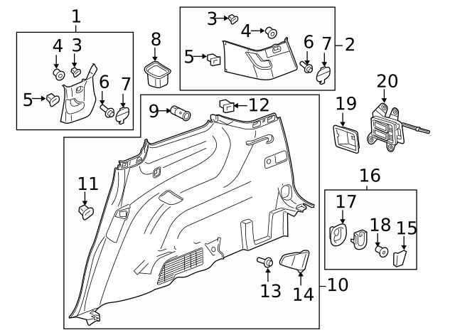 2017-2024 GM Jet Black Cargo Tie Down Loop Bolt Cap 23284860 GM ...