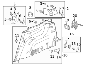 2017-2024 GM Jet Black Cargo Tie Down Loop 85547846 | Auto Parts Express