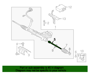 2011-2024 Mitsubishi Inner Tie Rod 4422A076 | Mitsubishi Parts Warehouse