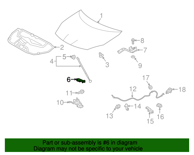 53452-47020 - Support Rod Mount Bracket - 2012-2017 Toyota Prius V ...