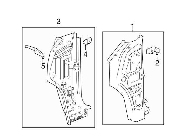 2018-2021 GM Driver Side Body Side Outer Panel Extension 84199389 ...