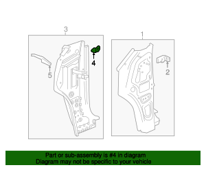 2018-2021 GM Driver Side Body Side Outer Panel Extension 84199389 ...