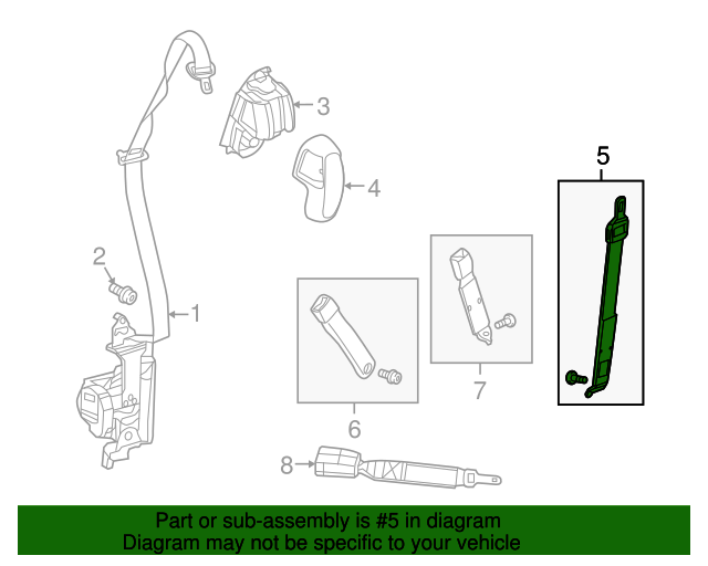2013-2020 Ram Center Belt Assembly 1XE65TX7AA | TascaParts.com