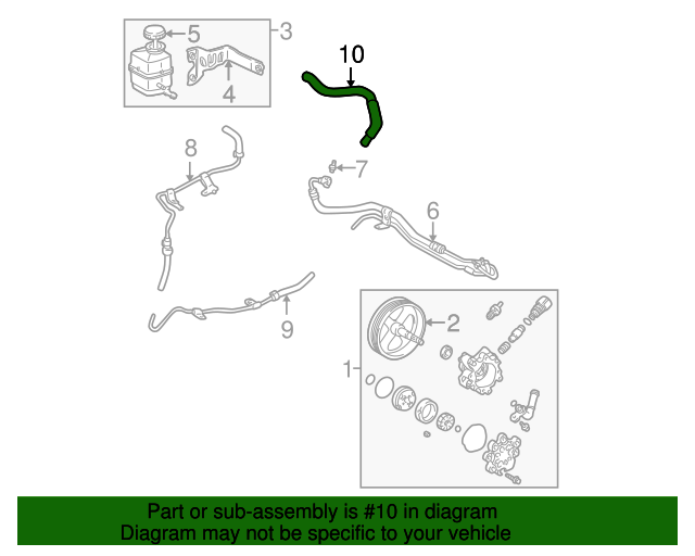 44348-06190 - Reservoir Hose - 2002-2003 Toyota | OEM Genuine Toyota Parts