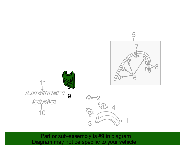 2001-2007 Toyota Sequoia Mud Guard 76626-0C030 | OEM Parts Online