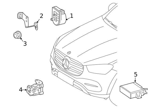 000000-008290-65 - Hood Latch Striker Plate Nut 2016-2024 Mercedes-Benz ...
