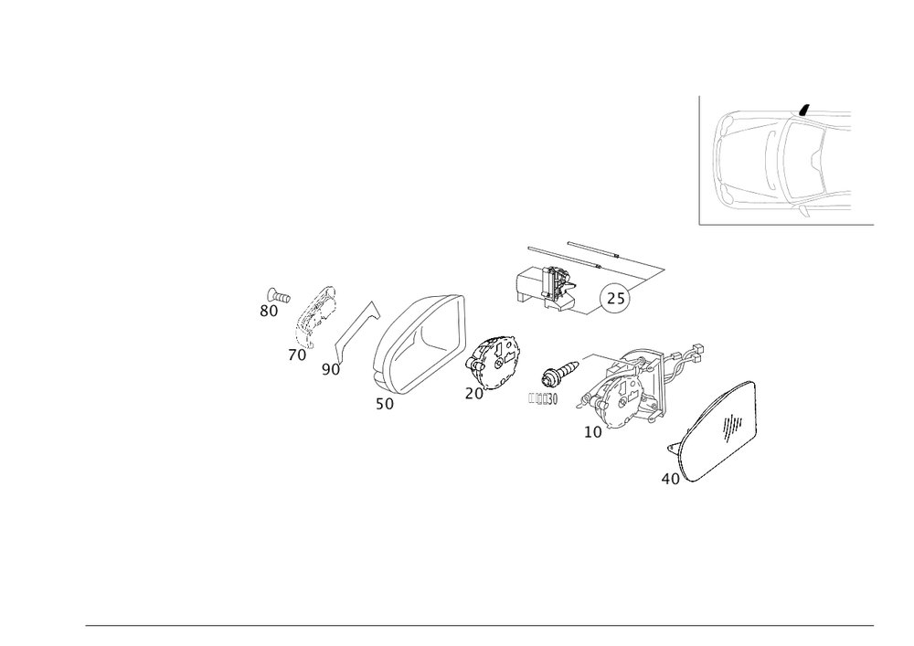 1960-2007 Mercedes-Benz Mirror Assembly - Right 203-810-64-76 ...