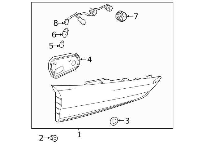 2020-2023 Toyota Highlander Backup Lamp Assembly 81580-0E180 | OEM ...