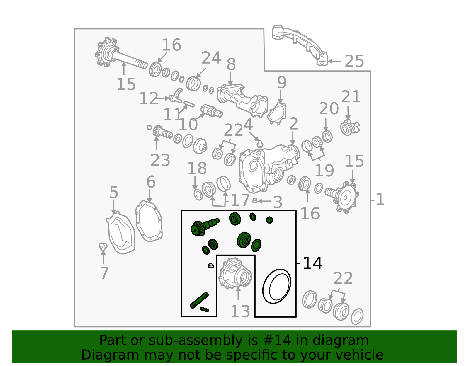 84756938 - Front Differential Drive Pinion Gear Kit with Spacer, Bolts ...