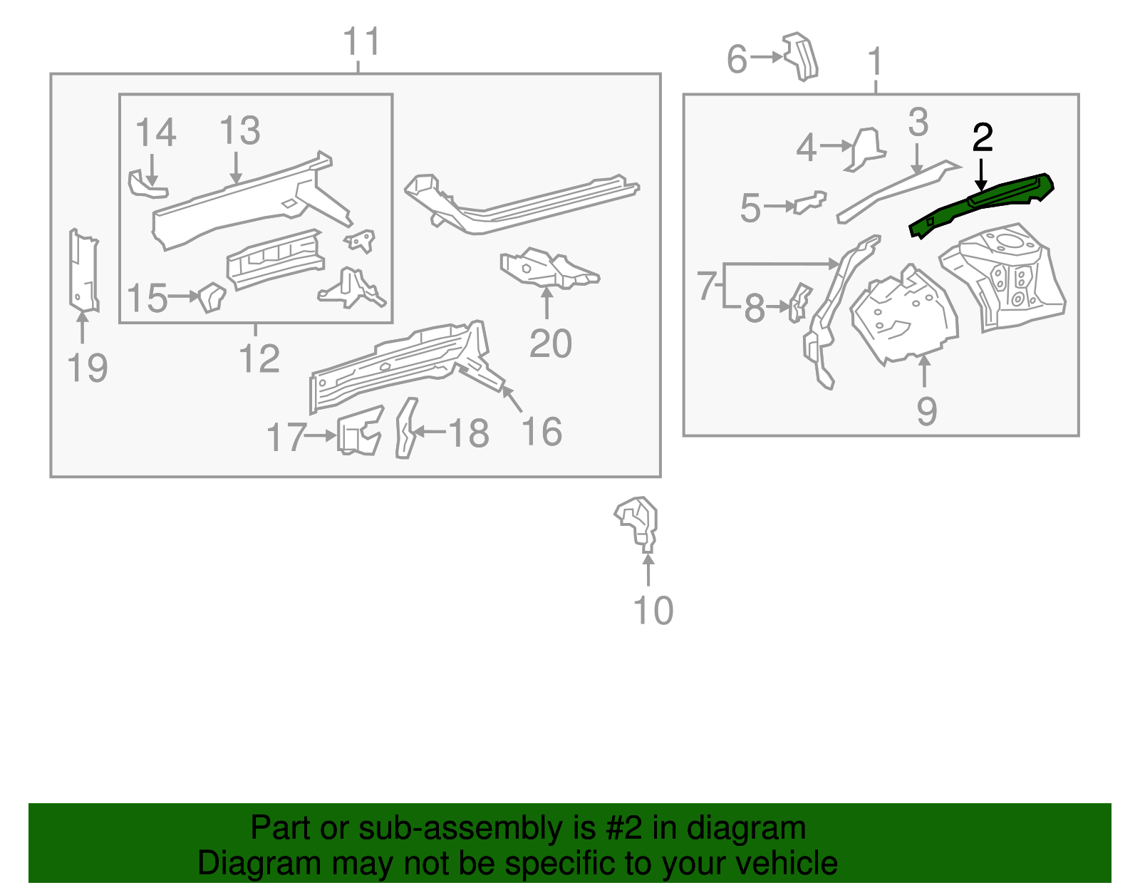 2016-2025 Toyota Upper Rail 53731-47031 | Toyota Parts Center