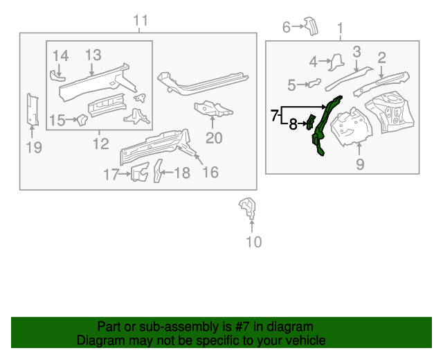 2016-2024 Toyota Apron Reinforced 53706-47901 | Toyota Parts Center