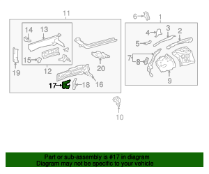 2016-2023 Toyota Fender Rail Bracket 57036-47031 | Toyota Parts Center