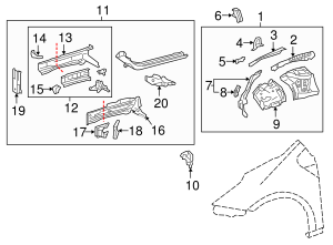 2016-2021 Toyota Apron Reinforced 53706-47901 | Toyota Parts Center