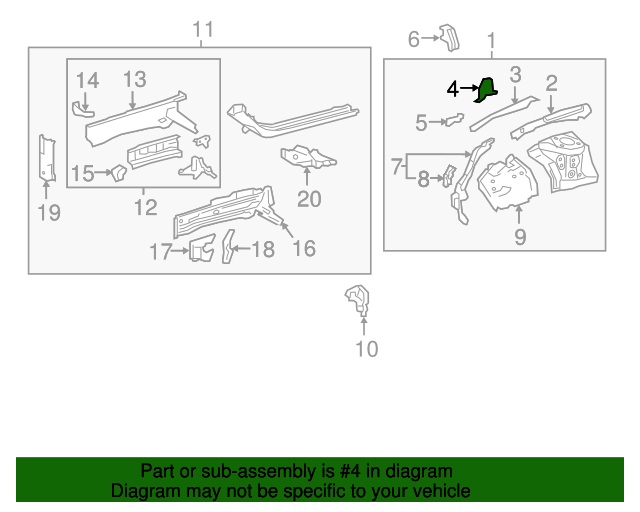 2016-2022 Toyota Upper Reinforced Plate 53737-47040 | Toyota Parts Center