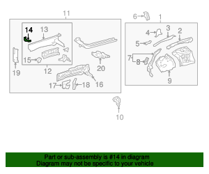 57124-47020 - Side Member Support 2016-2022 Toyota | Longo Toyota Parts