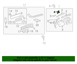 2016-2021 Toyota Upper Reinforced Plate 53737-47040 | Toyota Parts Center