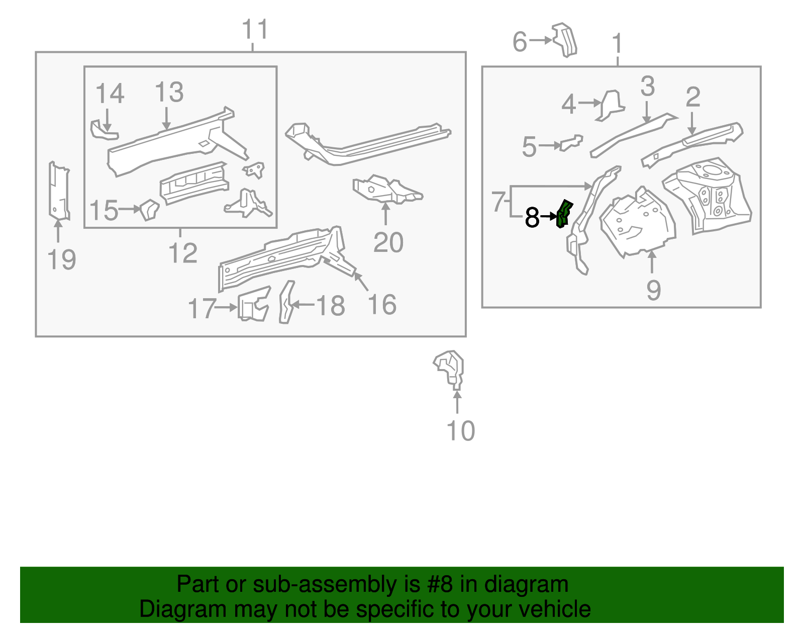 53814-02180 - Apron Reinforced Extension 2016-2024 Toyota | Longo ...